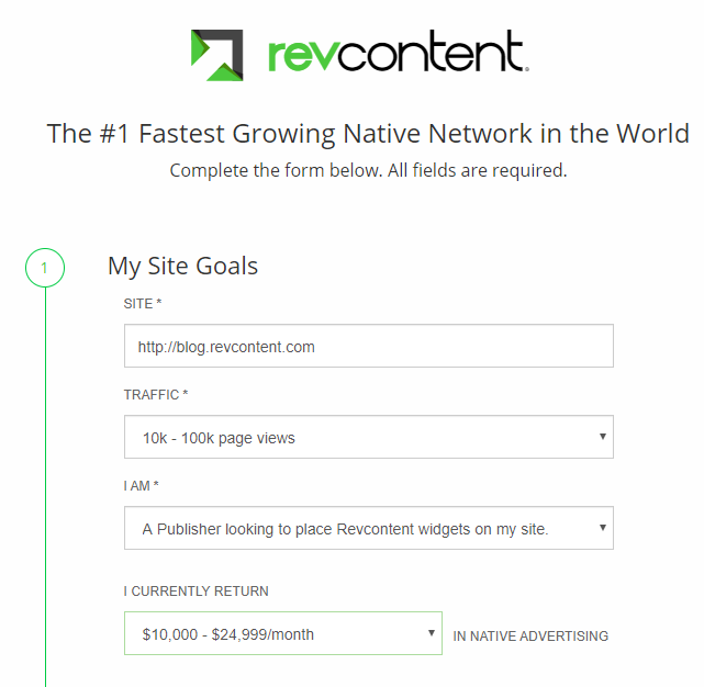 Creating a RevContent Publisher Account